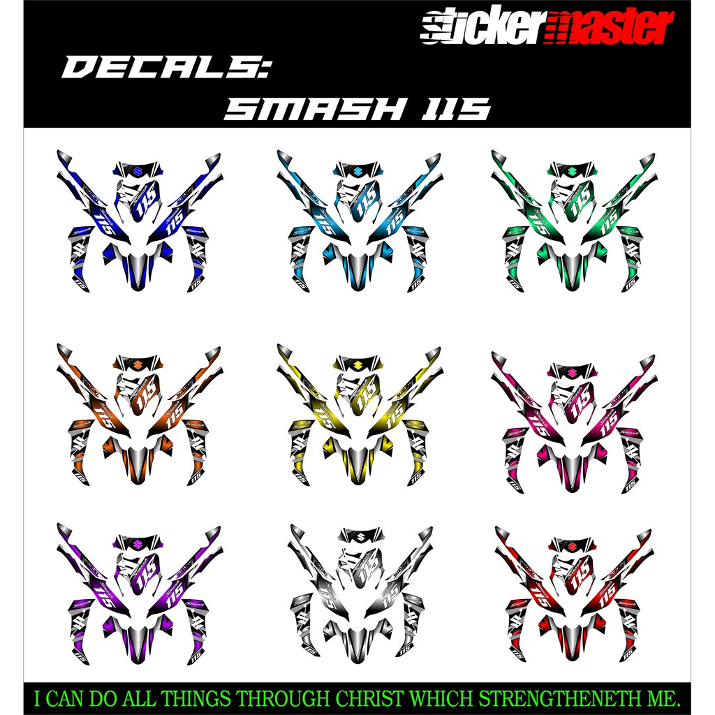 FULL DECALS FOR SMASH 115 | Shopee Philippines