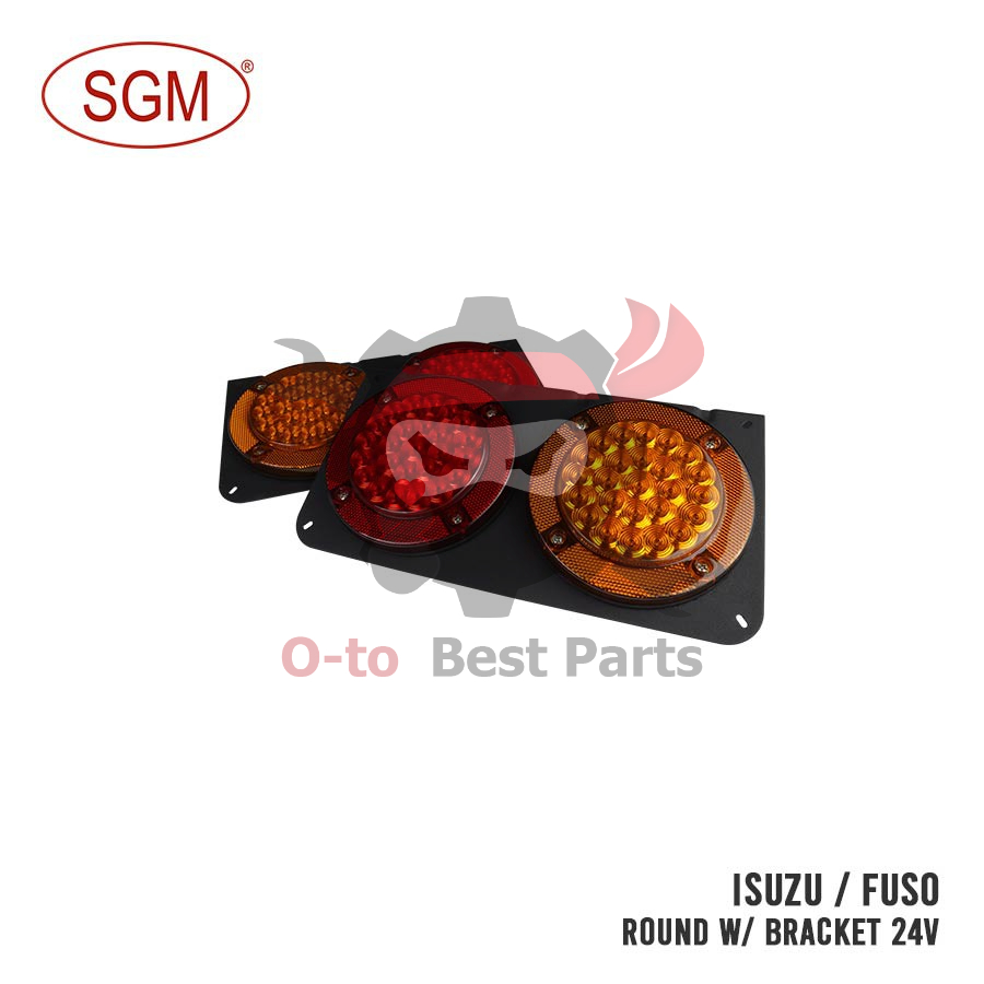 SGM TAIL LIGHT ASSEMBLY LED TYPE ISUZU / FUSO WITH BRACKET 24V ROUND (2 ...