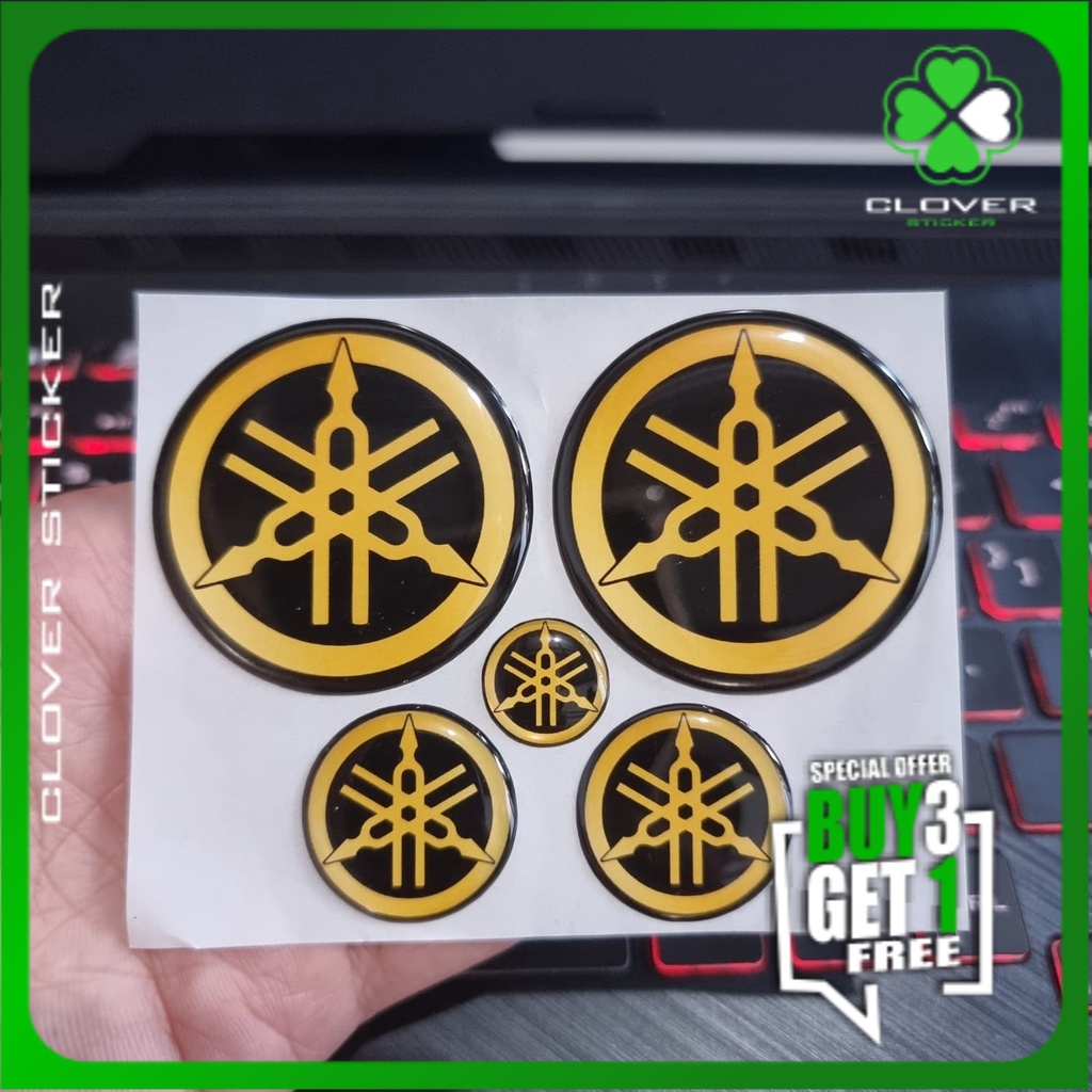 Motorcycle Sticker Embossed EMBLEM LOGO Forktala GOLD YAMAHA AEROX NMAX ...