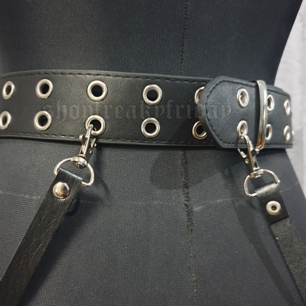 Mabel Grommet Chain Leather Belt Gothic Lolita Harajuku Punk Grunge ...