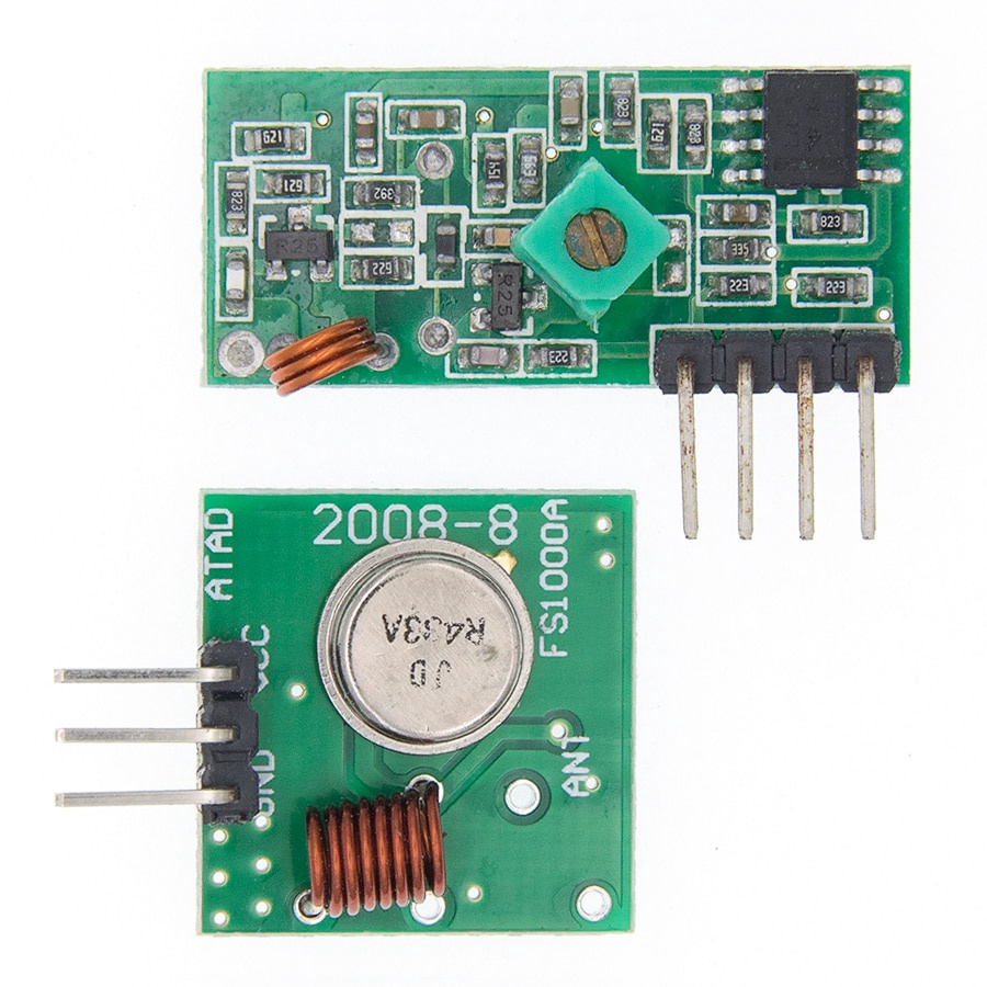 433Mhz RF Wireless Transmitter Module and Receiver Kit 5V DC 433MHZ ...