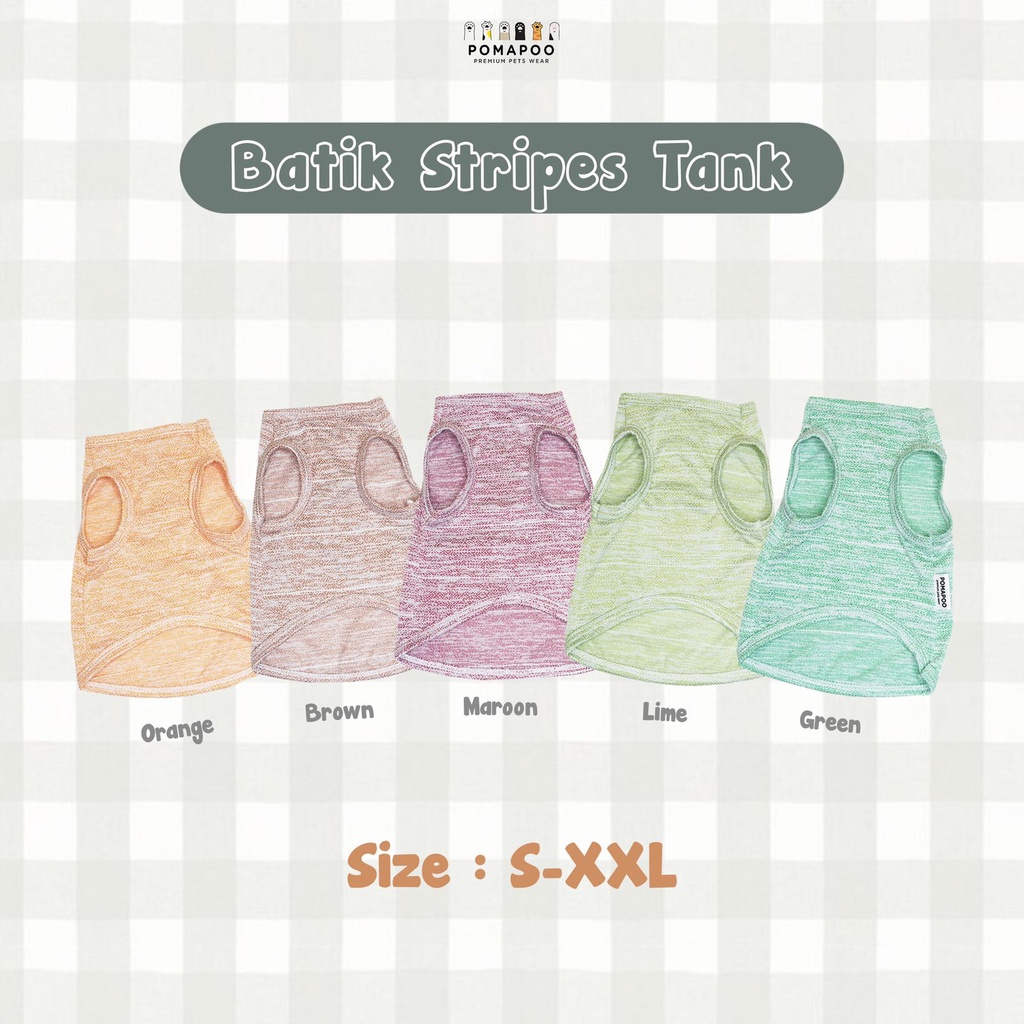 Pomapoo - Batik Stripes Tank Cat Clothes and Dog Clothes | Shopee ...