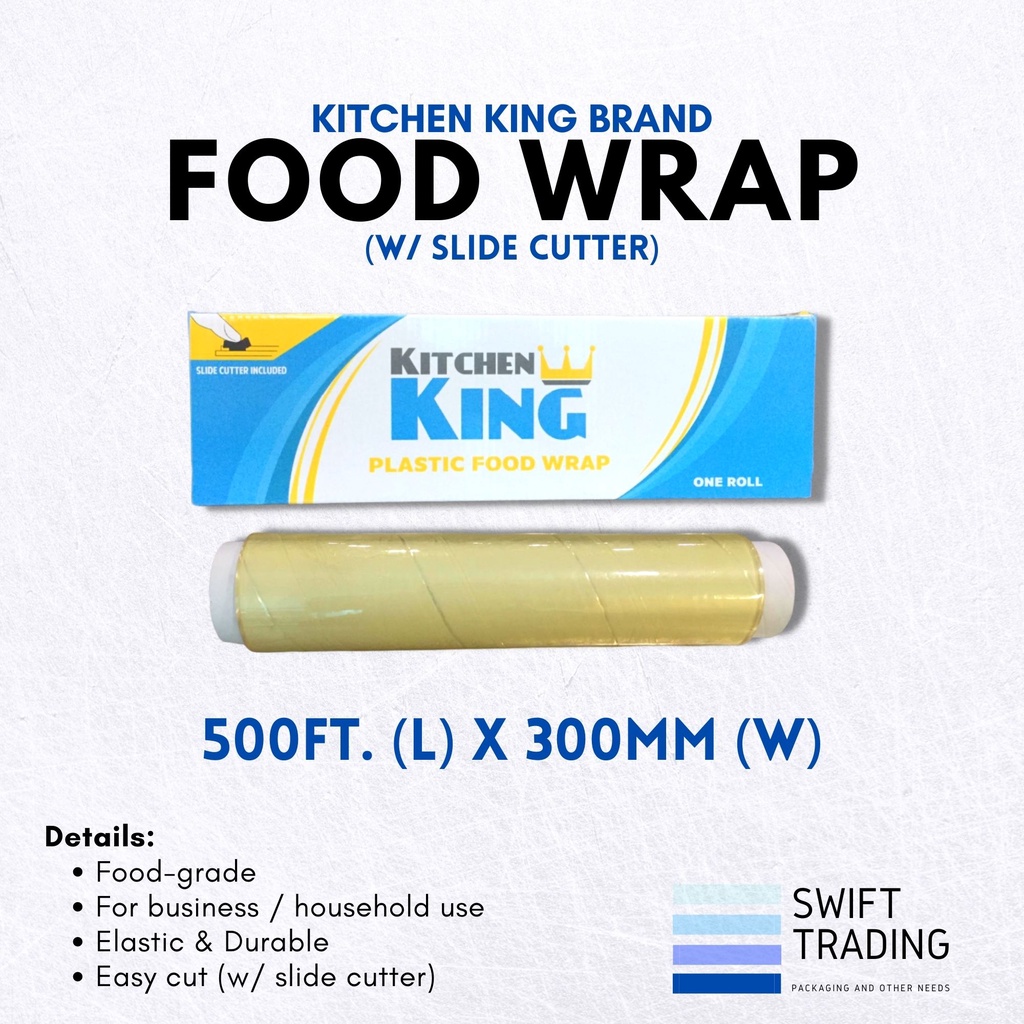 Plastic Food Wrap Jumbo Roll 500ft. x 300mm (L X W) Kitchen king ...