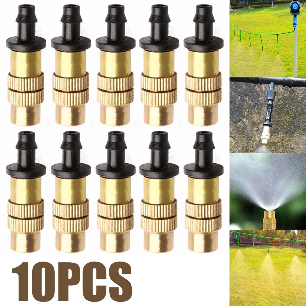 10Pcs Adjustable Brass Misting Nozzles Water Mister Sprinkler For ...