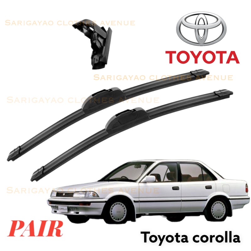 toyota corolla small body E90 wiper blade banana type set pair | Shopee ...