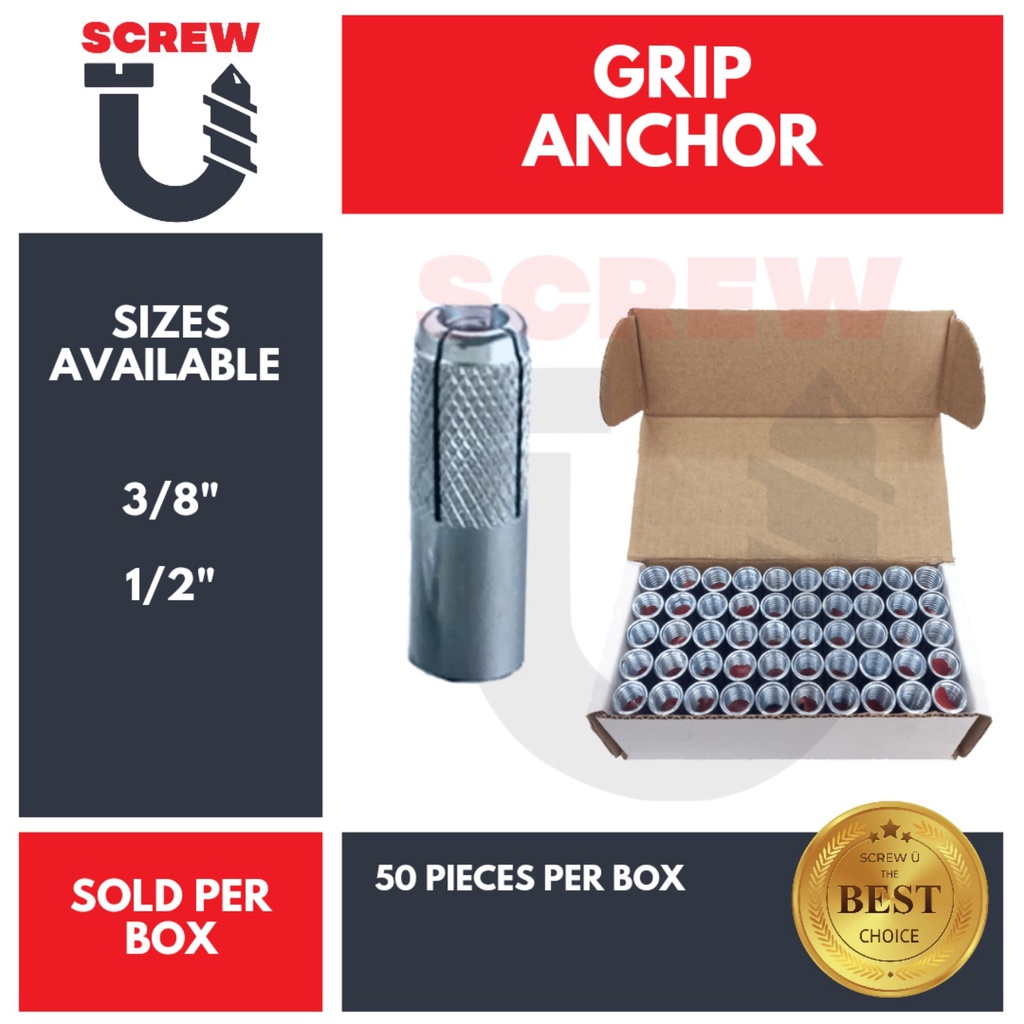 3/8 | 1/2 Grip Anchor Sold per box (50 pcs) | Shopee Philippines