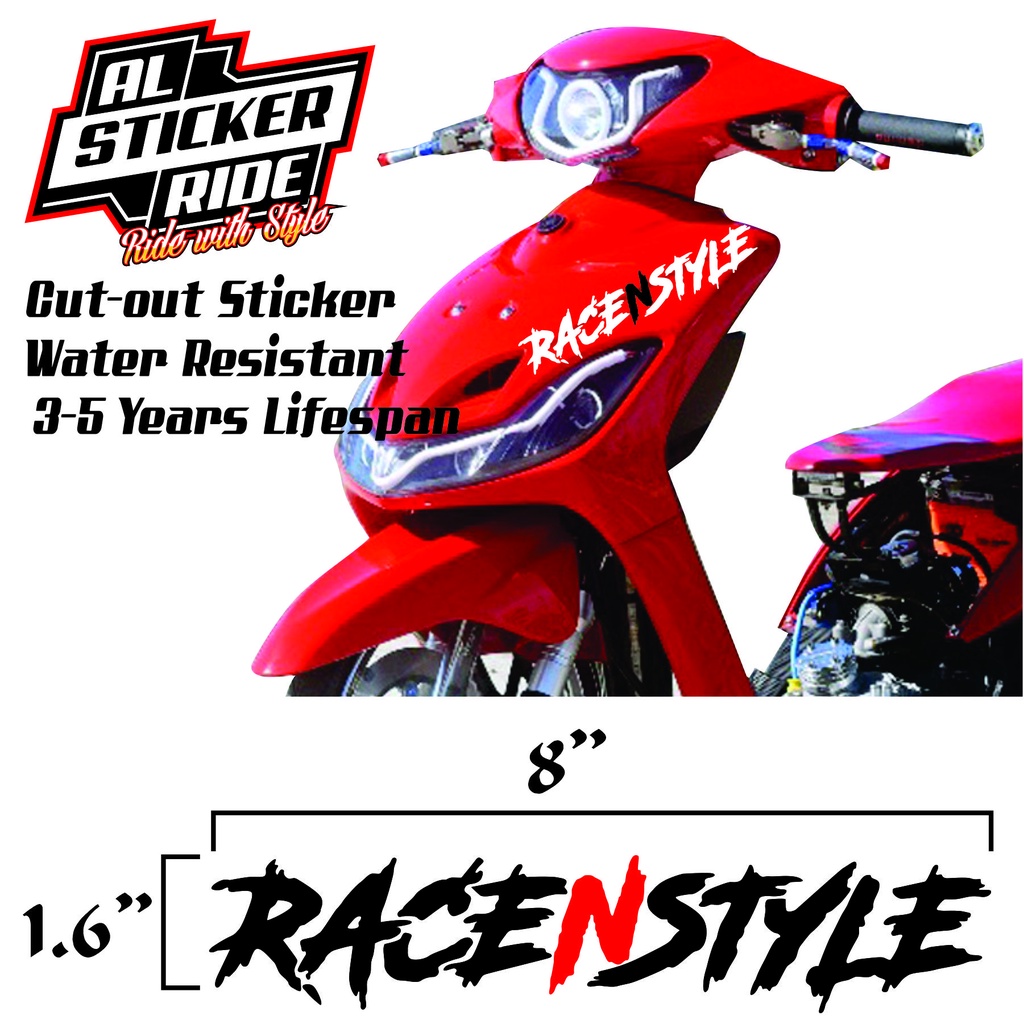 RACE N STYLE Water Resistant CAR / MOTORCYCLE Vinyl Sticker | Shopee ...