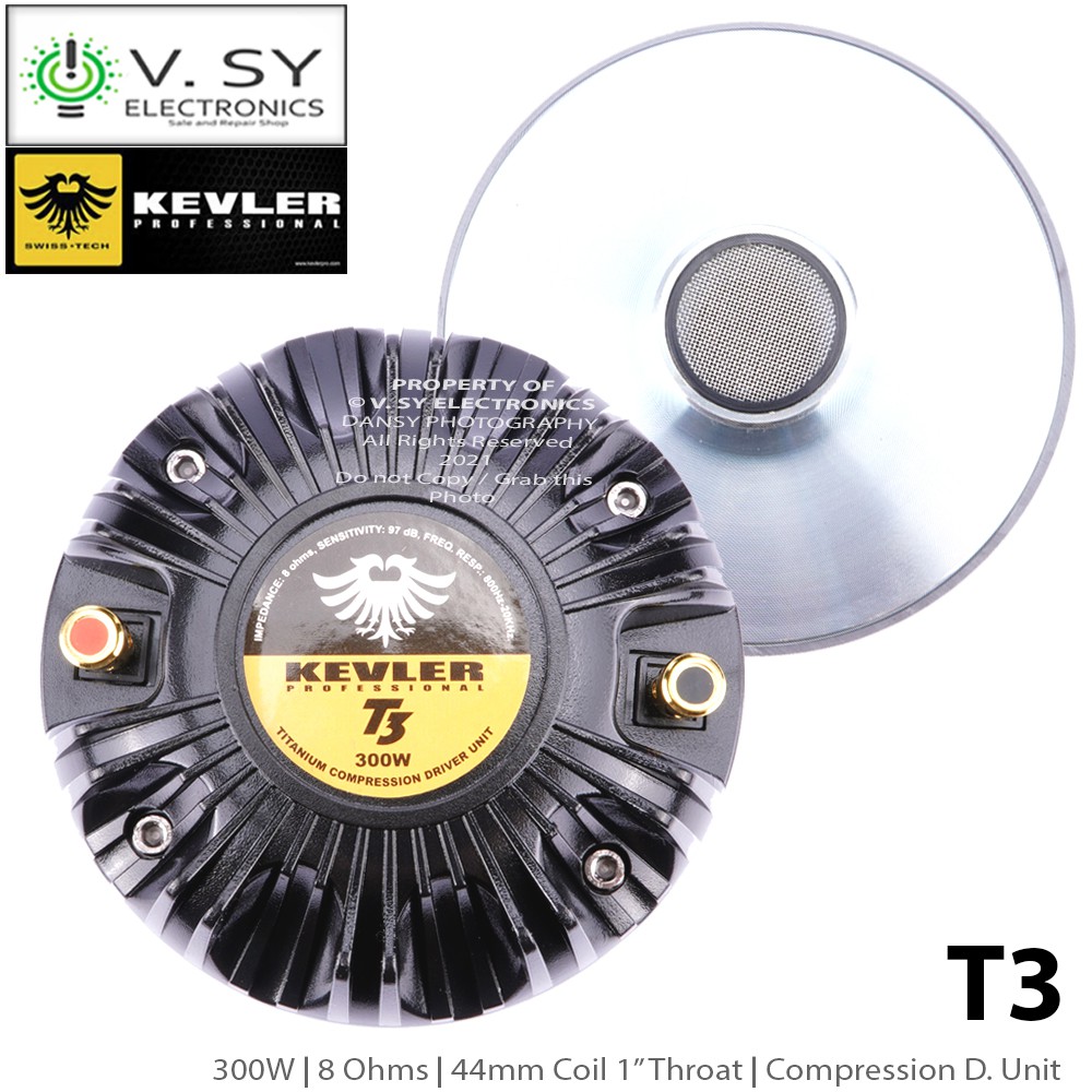 Kevler Professional T3 300 Watts 8 Ohms Titanium Compression Driver ...