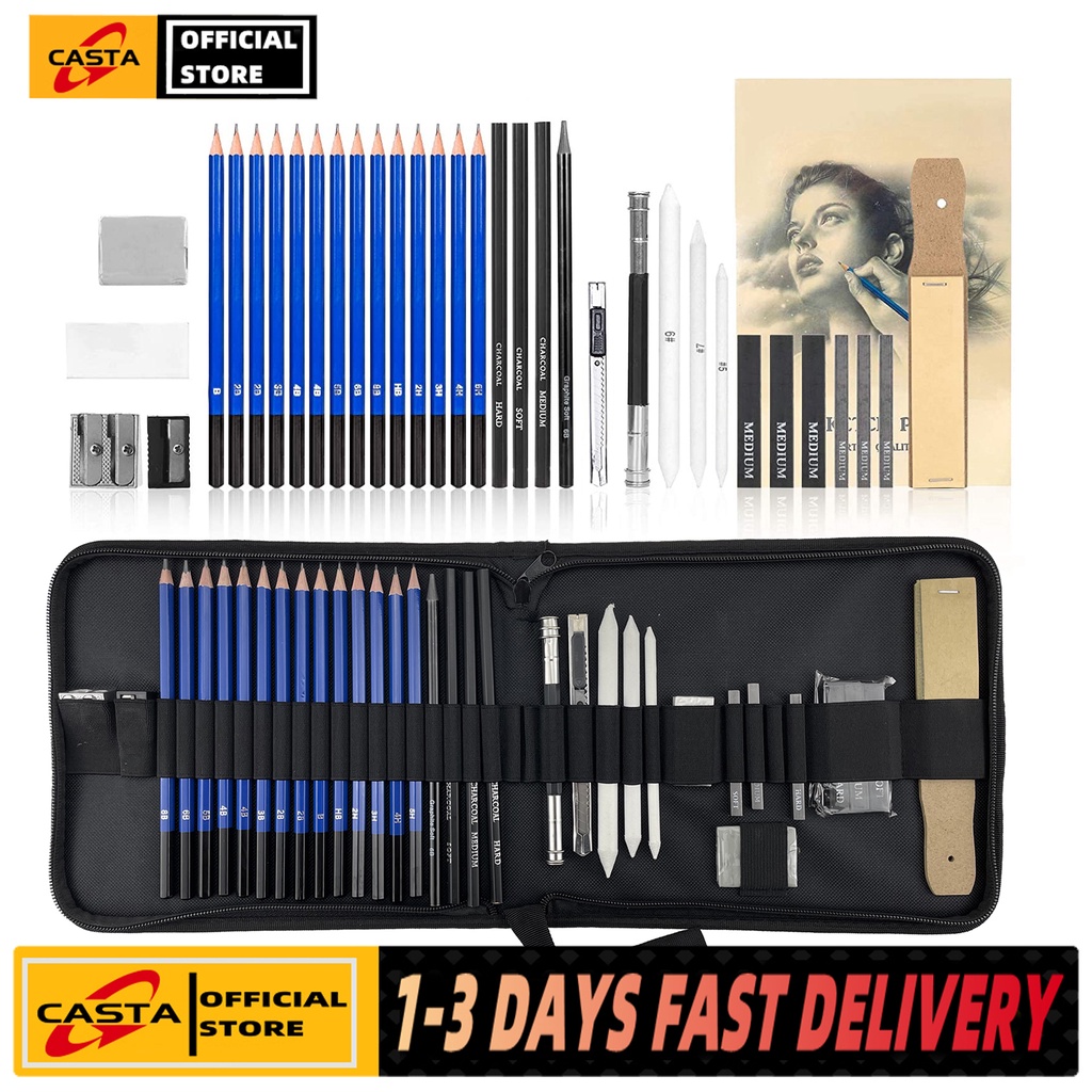 Casta 35pcs/24pcs Sketch Pencil Set Artist Professional Drawing Kit ...