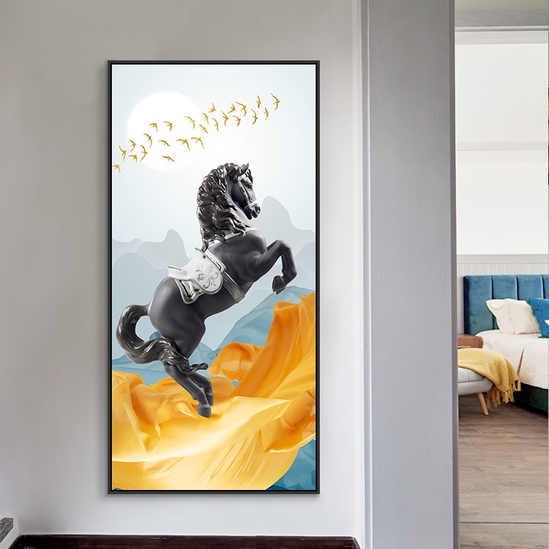 Horse Canvas Painting House Entrance Wall Art Picture No Frame | Shopee ...