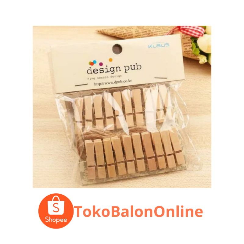 Bfs Polaroid Photo Clips wooden clip rainbow and natural per pack ...