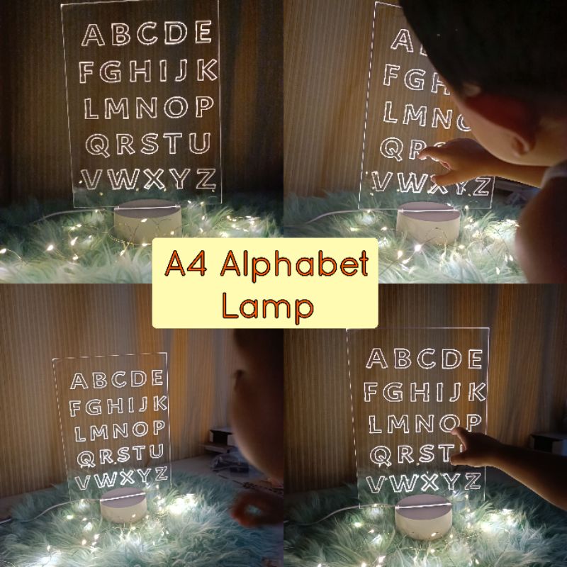 A4 ALPHABET LAMP/ LIGHT UP IN THE DARK ALPHABET FOR YOUR KIDS | Shopee ...