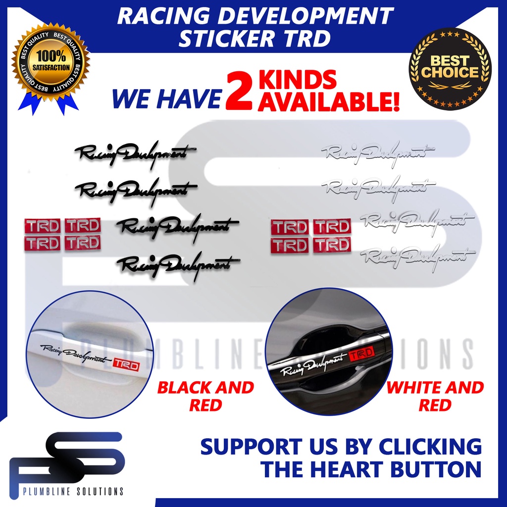 4pcs per set Racing development TRD sticker black and white Emblem ...