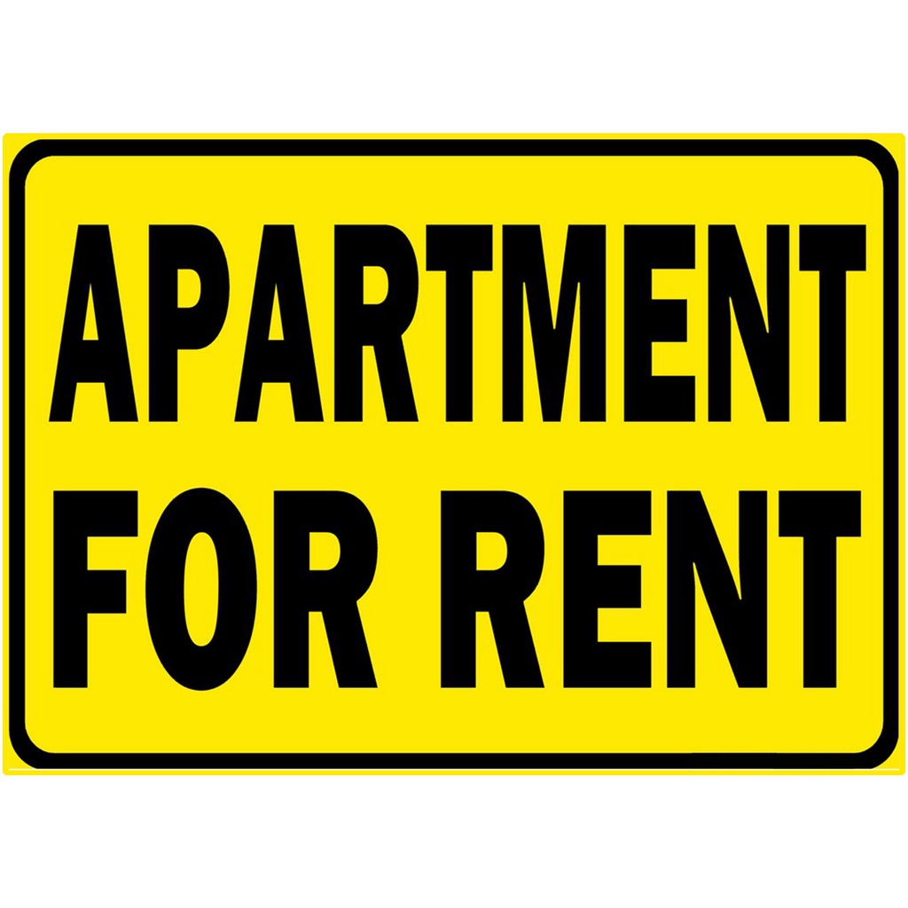 Apartment for Rent - Yellow - Laminated Signage - A4 Size | Shopee ...