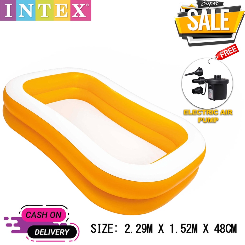 Intex 57181 Pool 90 x 58 x 18-inch Mandarin Swim Center Inflatable ...