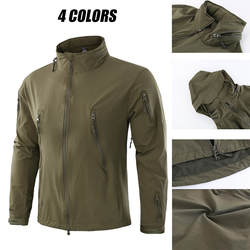 Shark Soft Shell Military Tactical Jacket Men Waterproof Windbreaker US Army Clothing Spring ...