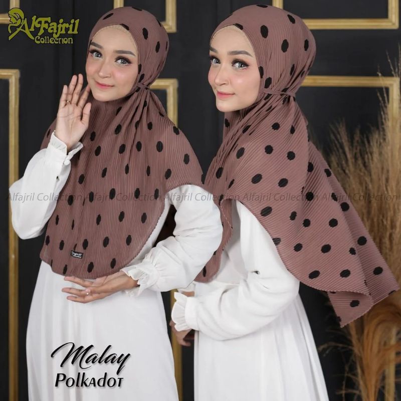 Bergo maryam malay large polka dot hijab ory al-fajril hijab | Shopee ...
