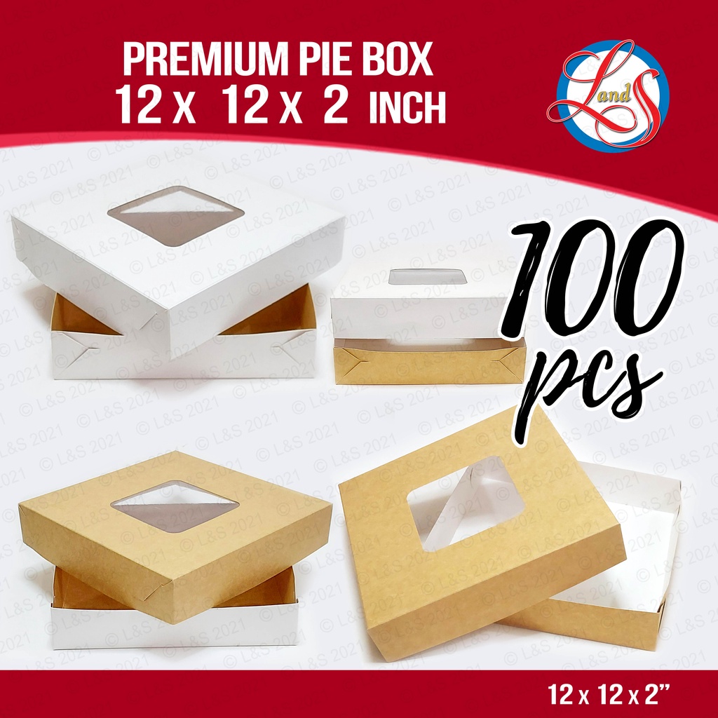 12x12x2 (100 pcs) Premium Pie Box w/ Window / Pastry Box / Pizza Box ...
