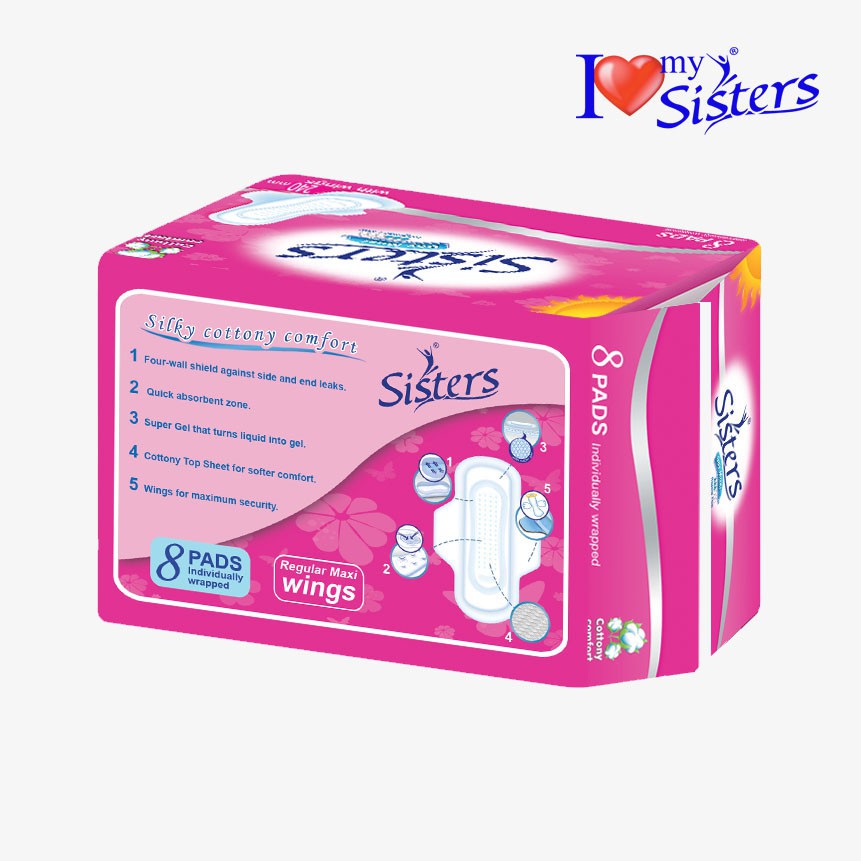 Sisters Sanitary Napkin Silk Floss (Day-use) 8's | Shopee Philippines