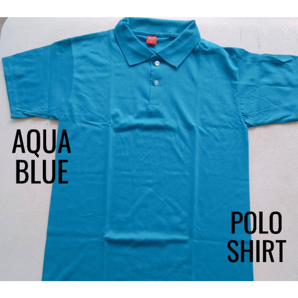 Yalex Polo Shirt AQUA BLUE, Unisex XS-2XL, Plain | Shopee Philippines
