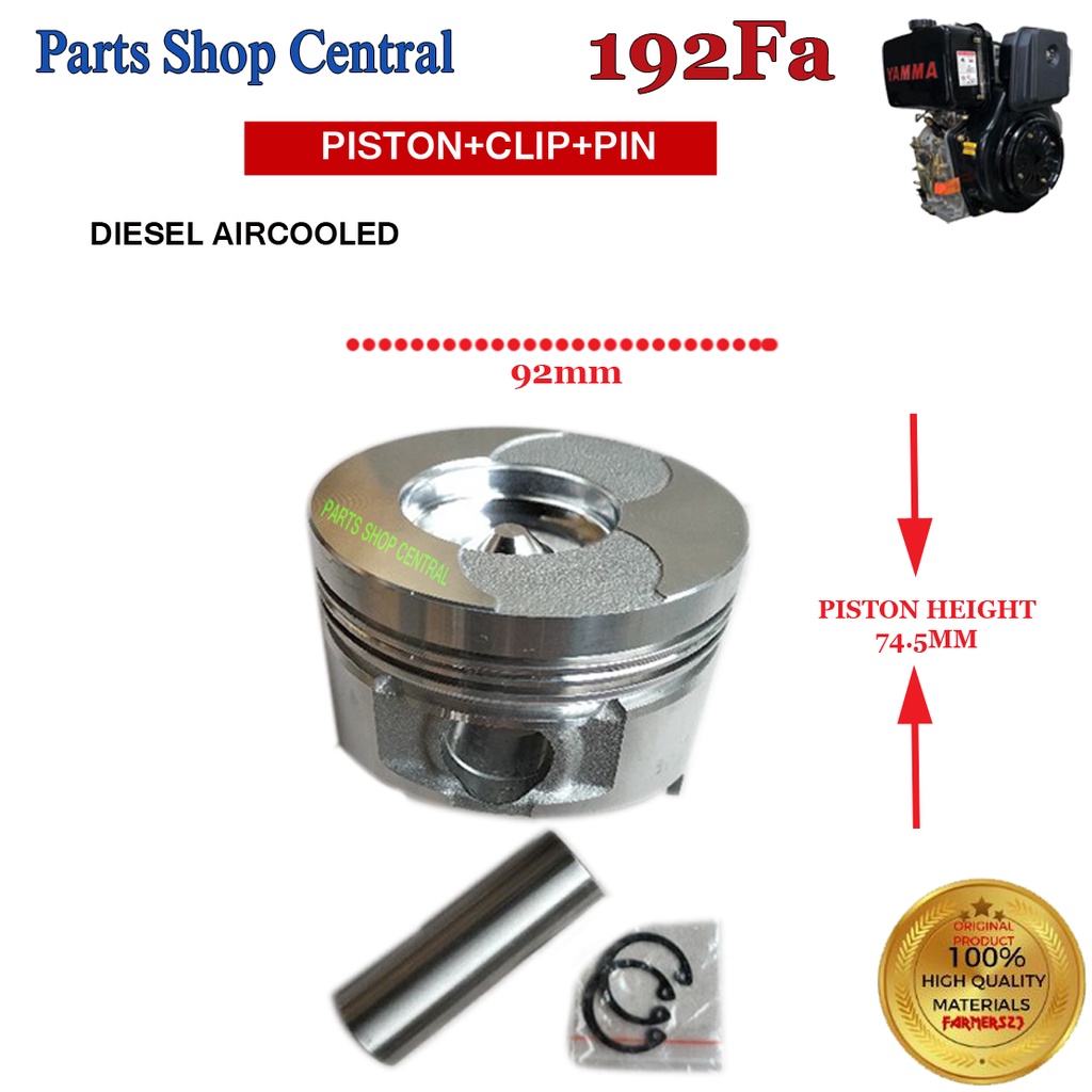 Piston Assy 192FA for aircooled diesel engine | Shopee Philippines