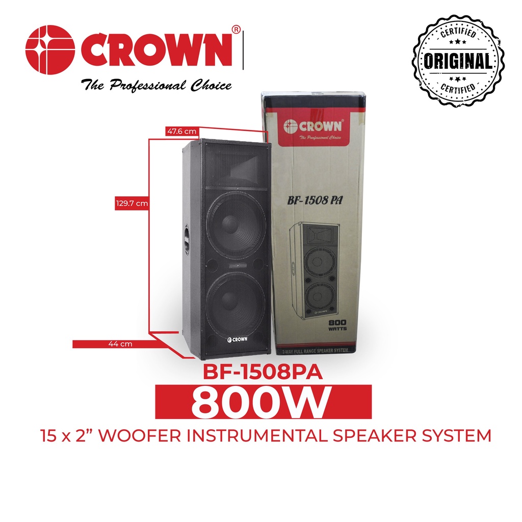Crown BF-1508PA 2 Way 800W 15 inch Speaker ( 1 PC ) | Shopee Philippines