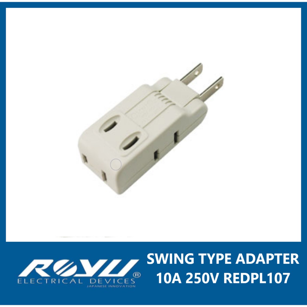 Royu Swing Type Adapter 10A 250V REDPL107 | Shopee Philippines