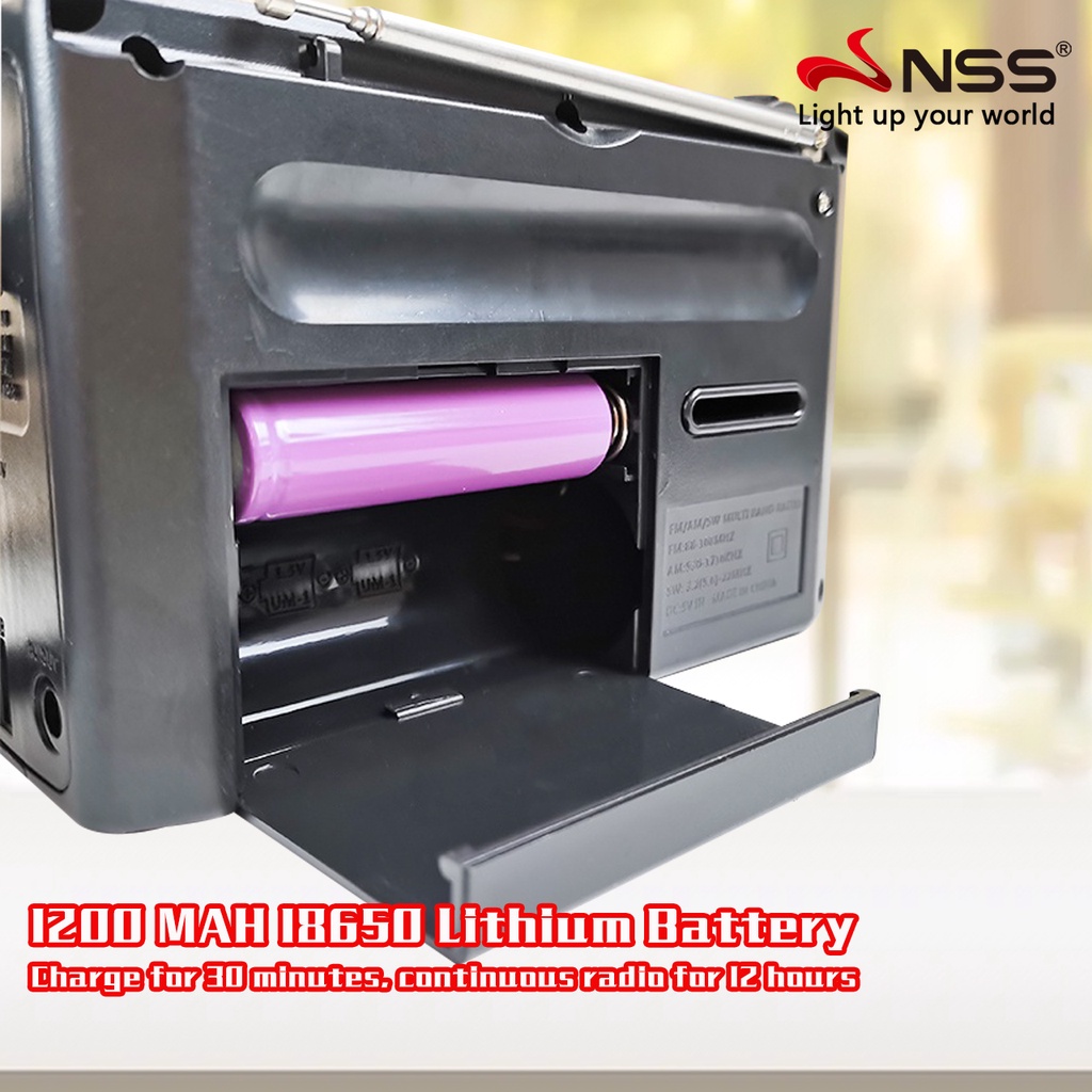 NSS Solar Radio Bluetooth Radio with 3 BAND FM/AM/SW USB/TF PLAYER NS ...