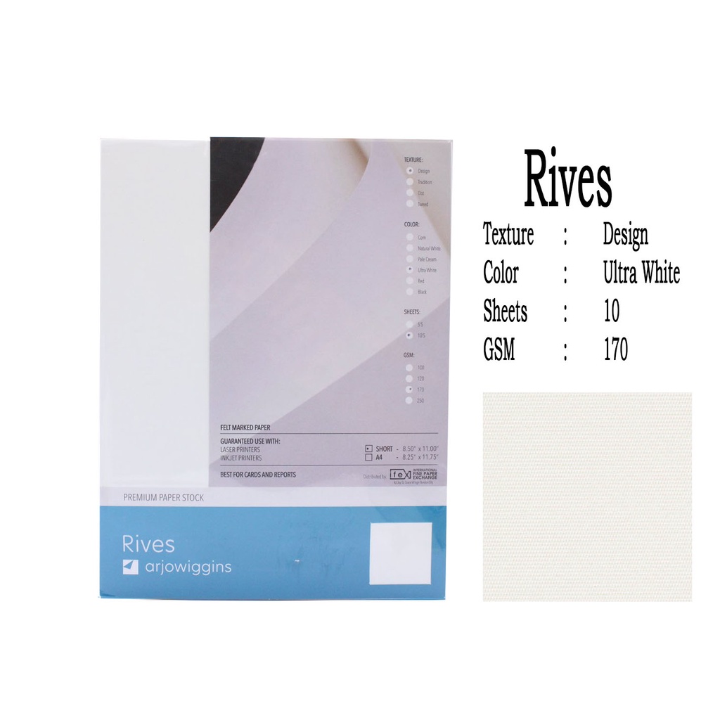 10 Sheets RIVES Texture felt marked Specialty Board Short 170gsm ...