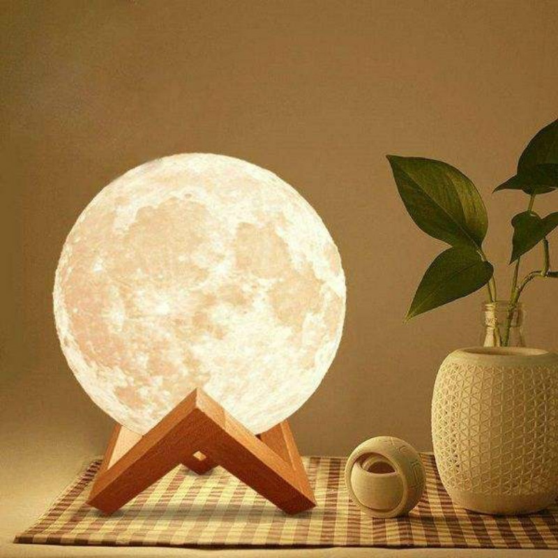 3D Moon Night Light Bedroom Led Study Table Lamp Bedroom Bedside Light ...