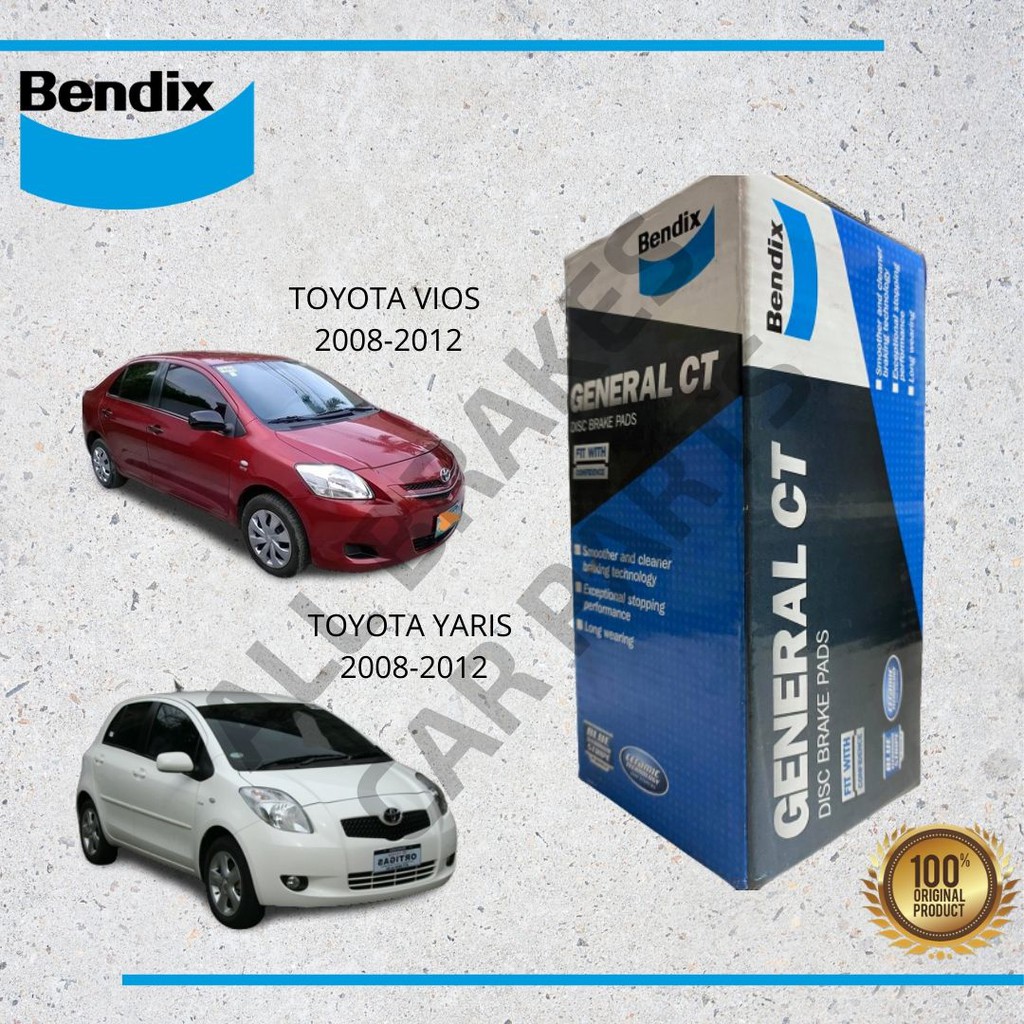 Bendix Brake Pad Front for Toyota VIOS G 2008-2012 (DB1785 GCT ...
