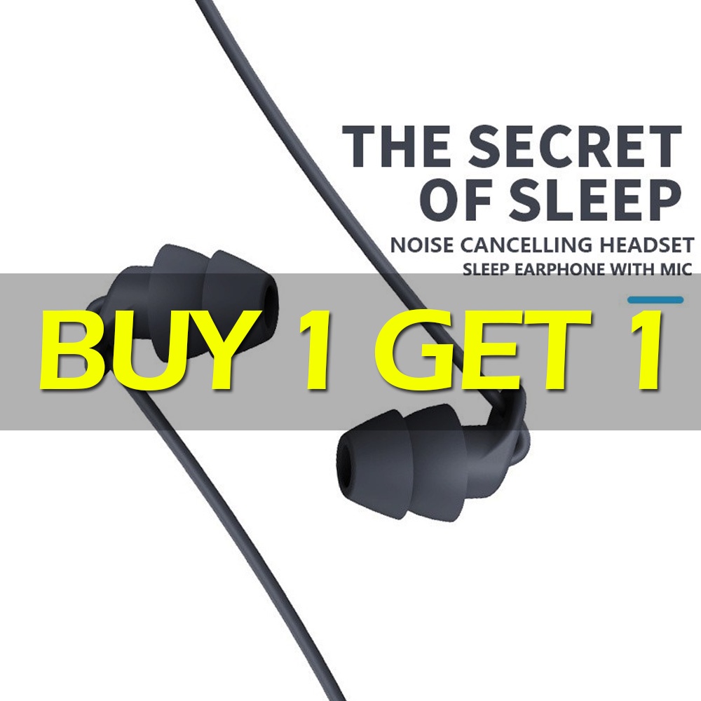 [Buy 1 Get 1 Free] Sleep Earphone Soundproof Noise Reduction wired ...