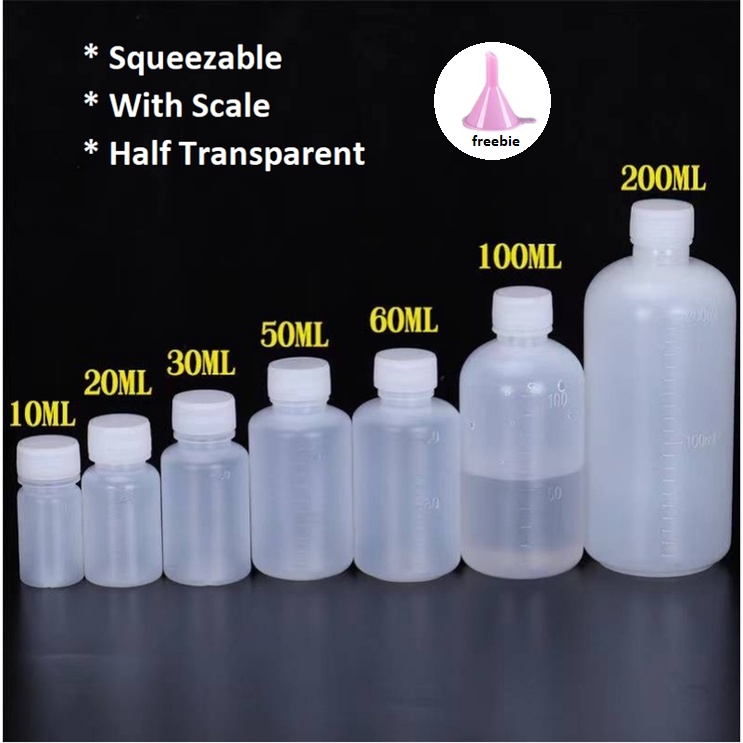 100pcs 10ml~200ml Squeeze Soft Liquid Bottles With Scale Half ...