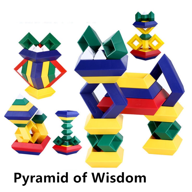 Pyramid Diamond Blocks Kids Toys Rhombus Building Blocks Set 3D Space ...