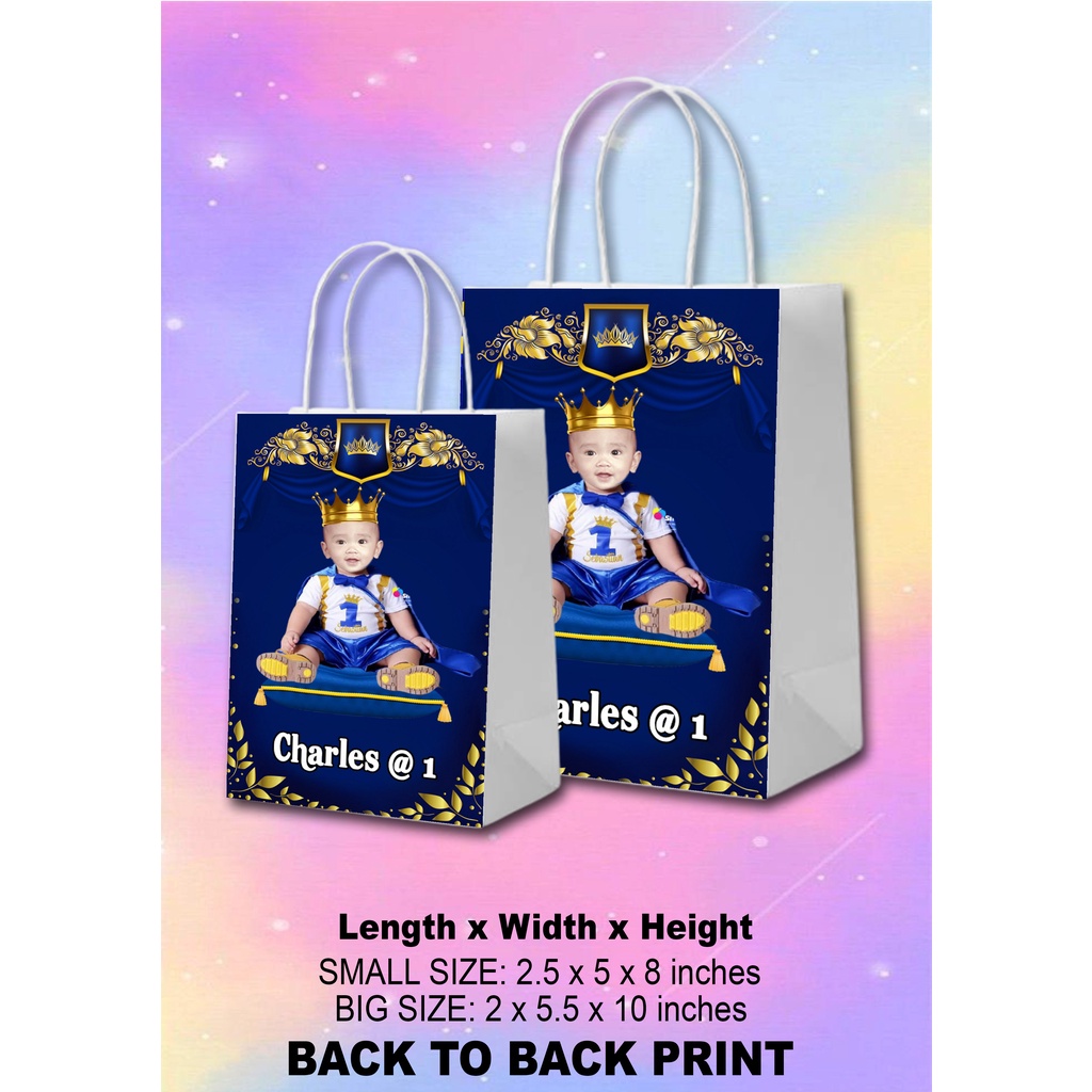 crown prince theme customize paperbag / lootbag (sold per pack 10pcs ...
