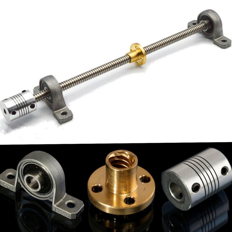 3D Printer T8 Trapezoidal Lead Screw Rod Nut Coupling Shaft Bearing ...