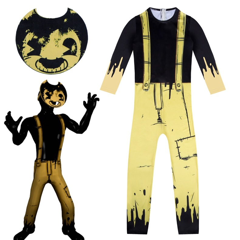 Kids Boys Girls Cartoon Game Bendy and the Ink Machine Cosplay Costumes ...