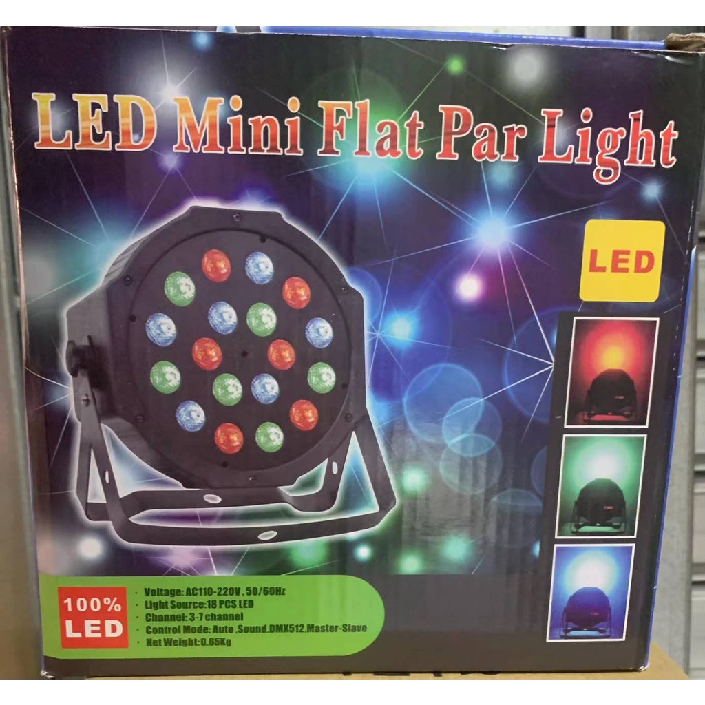 18 LED Mini Aluminum LED Flat Par Light Christmas lights (18 WATTS ...