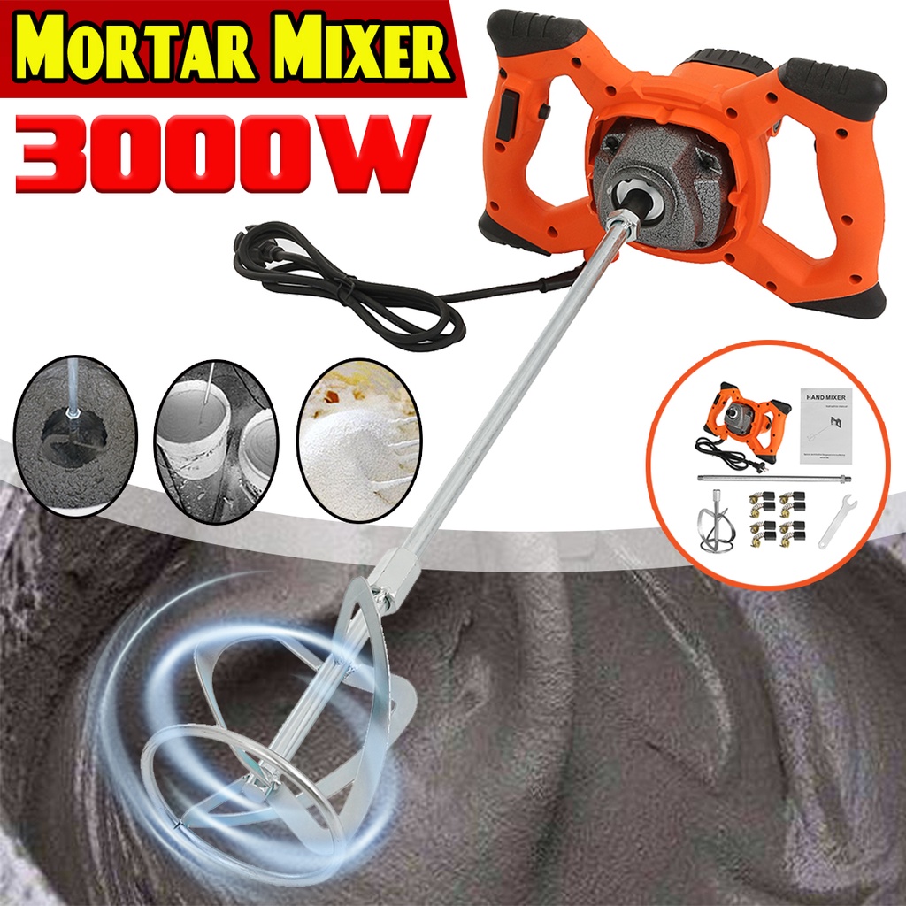 3000W 6 Gear Industrial Grade Mixer Adjustable Speed Handheld Paint ...