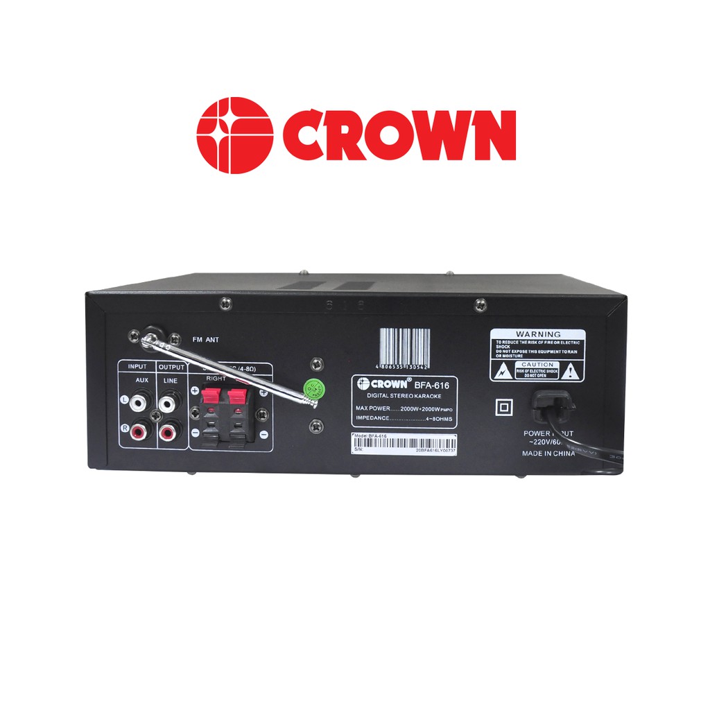 Crown BFA-616 Karaoke Amplifier with Baffles | Shopee Philippines