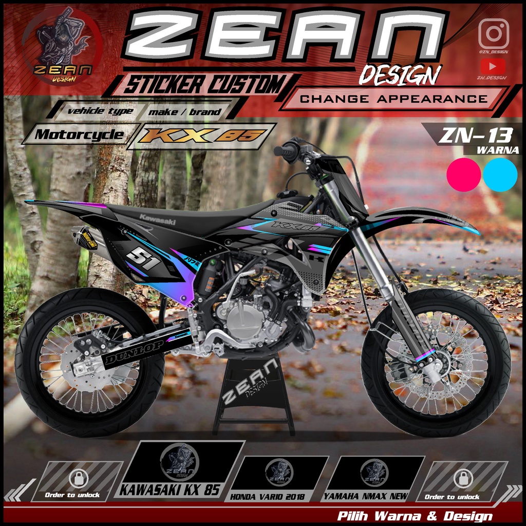 Kawasaki KX85 Fullbody Cross Motorcycle Sticker Decal - KX 85 Sticker ...