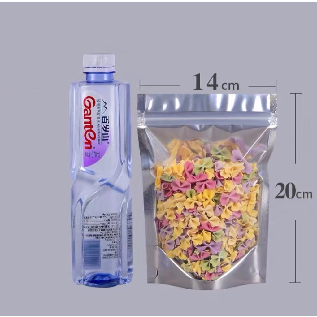 100pcs Half Silver Aluminum Half Clear Stand Up Pouch Packaging Resealable | Shopee Philippines
