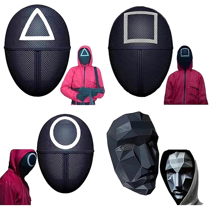 Squid Game Cosplay Mask Square Circle Triangle Halloween Masks Full ...