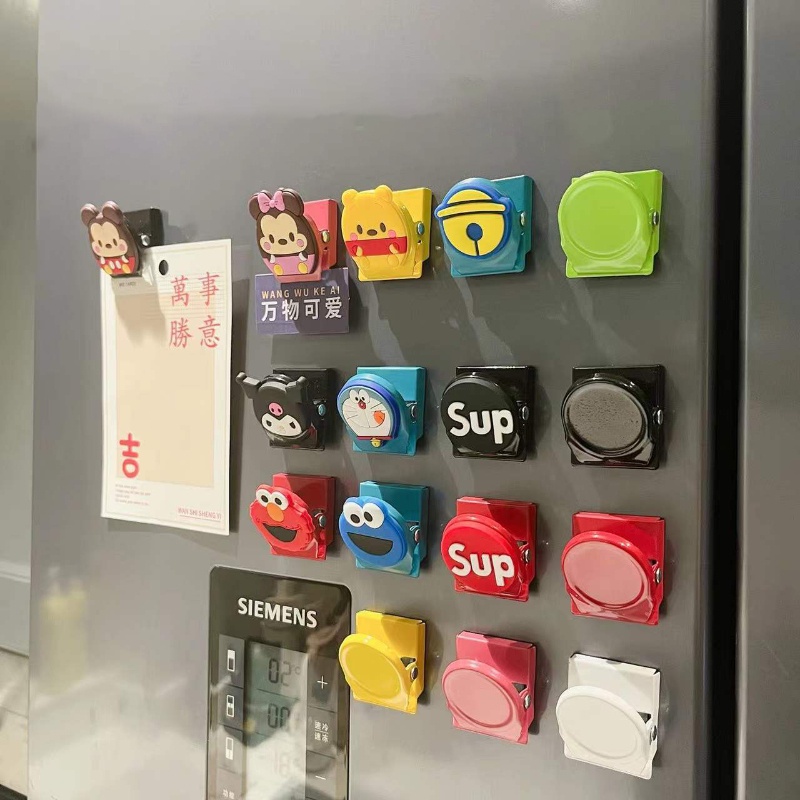 Refrigerator Magnet Clip Cute Cartoon Magnetic Metal Clip Color Memo ...