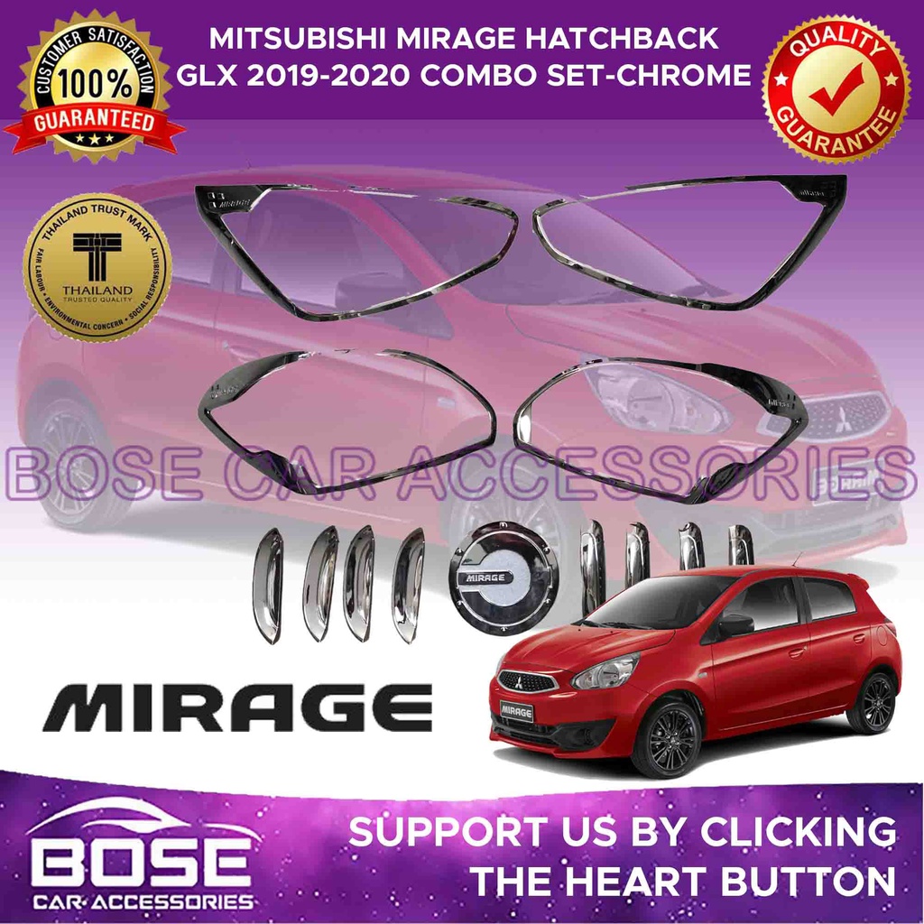 Mitsubishi Mirage Hatchback Garnish Cover Set GLX / GLS Black Chrome ...
