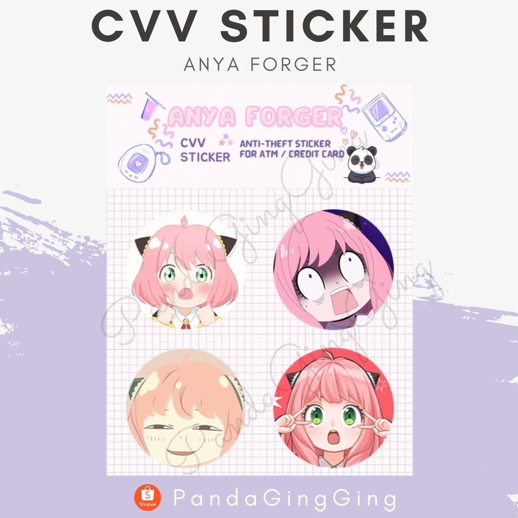 CVV Sticker Anya Forger (Anti-Theft Stickers for ATM/Credit Card ...