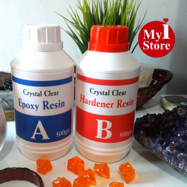 Crystal Clear Epoxy Resin Set (500g + 500g) Transparent Crystal Epoxy ...