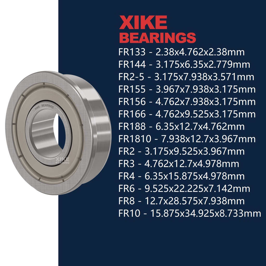 XiKe FR2ZZ FR3ZZ FR4ZZ FR6ZZ FR8ZZ FR10ZZ 2RS/Open Flange Deep Groove ...