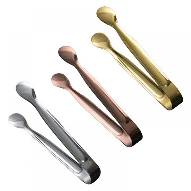 Set of 2 Stainless Steel Mini Flatware Food Serving Tongs /Multipurpose ...
