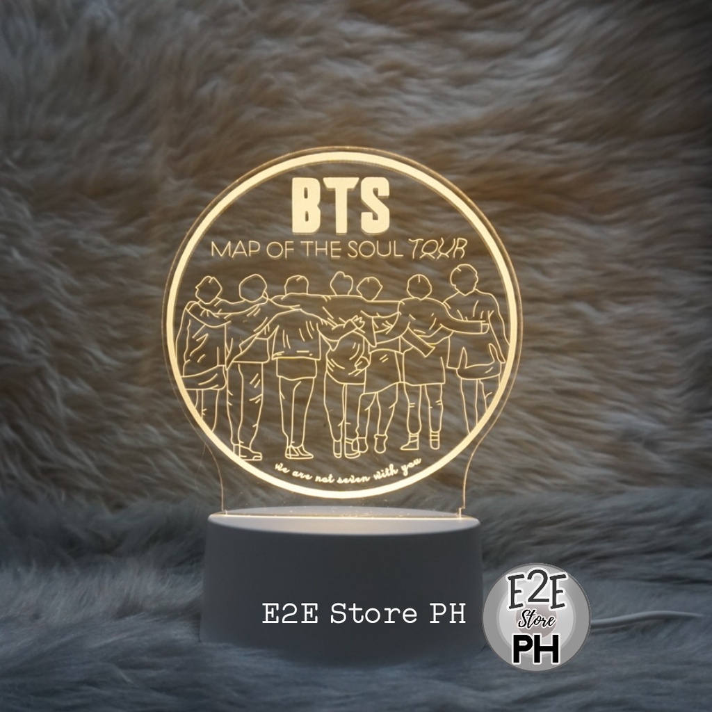 BTS Lamp Tiny Tan, BT21, Jung Kook, V, Jimin, Jin, Suga, RM, J-Hope ...